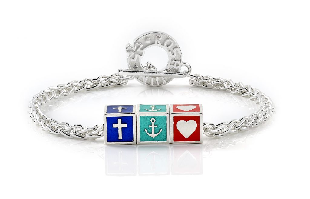 Tile Customizable Bracelet – Faith, hope and Charity - Rosarium